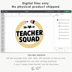 Teacher Squad SVG PNG, Teacher Shirt SVG, Teacher Vibes Svg, Back to ...