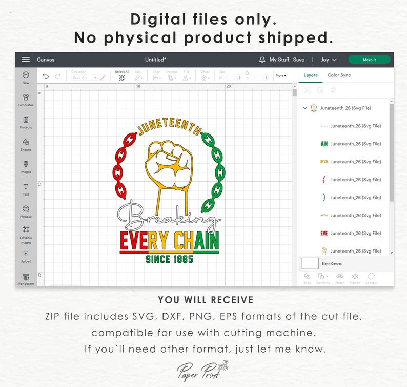 Juneteenth SVG Breaking Every Chain Since 1865 SVG Black - Etsy