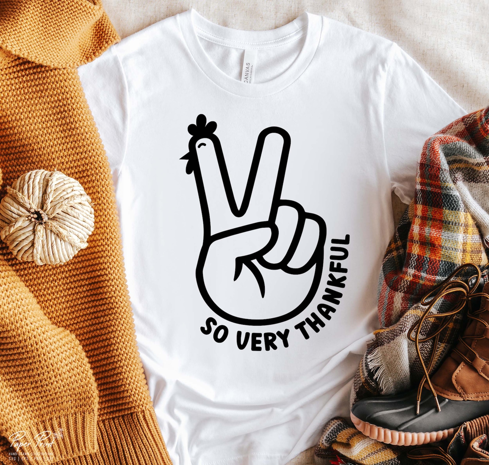 So Very Thankful SVG PNG, Peace Sign Turkey Svg, Thanksgiving ...