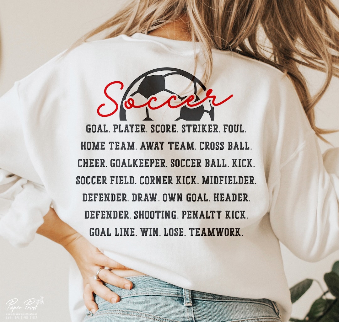 Soccer SVG, Soccer Typography Word Customizable PNG, Soccer Lover Gift ...