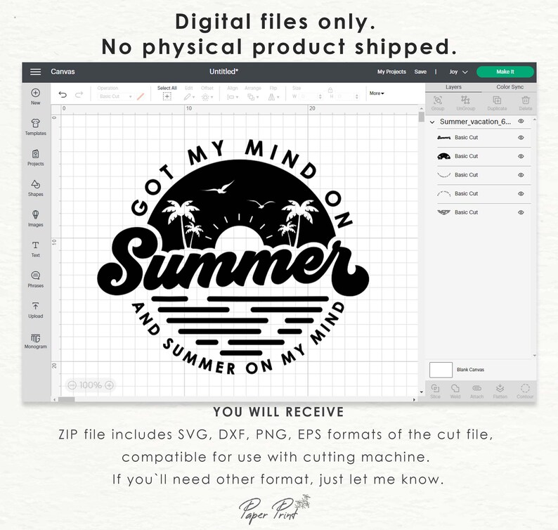 Summer Life SVG Got My Mind on Summer and Summer on My Mind - Etsy