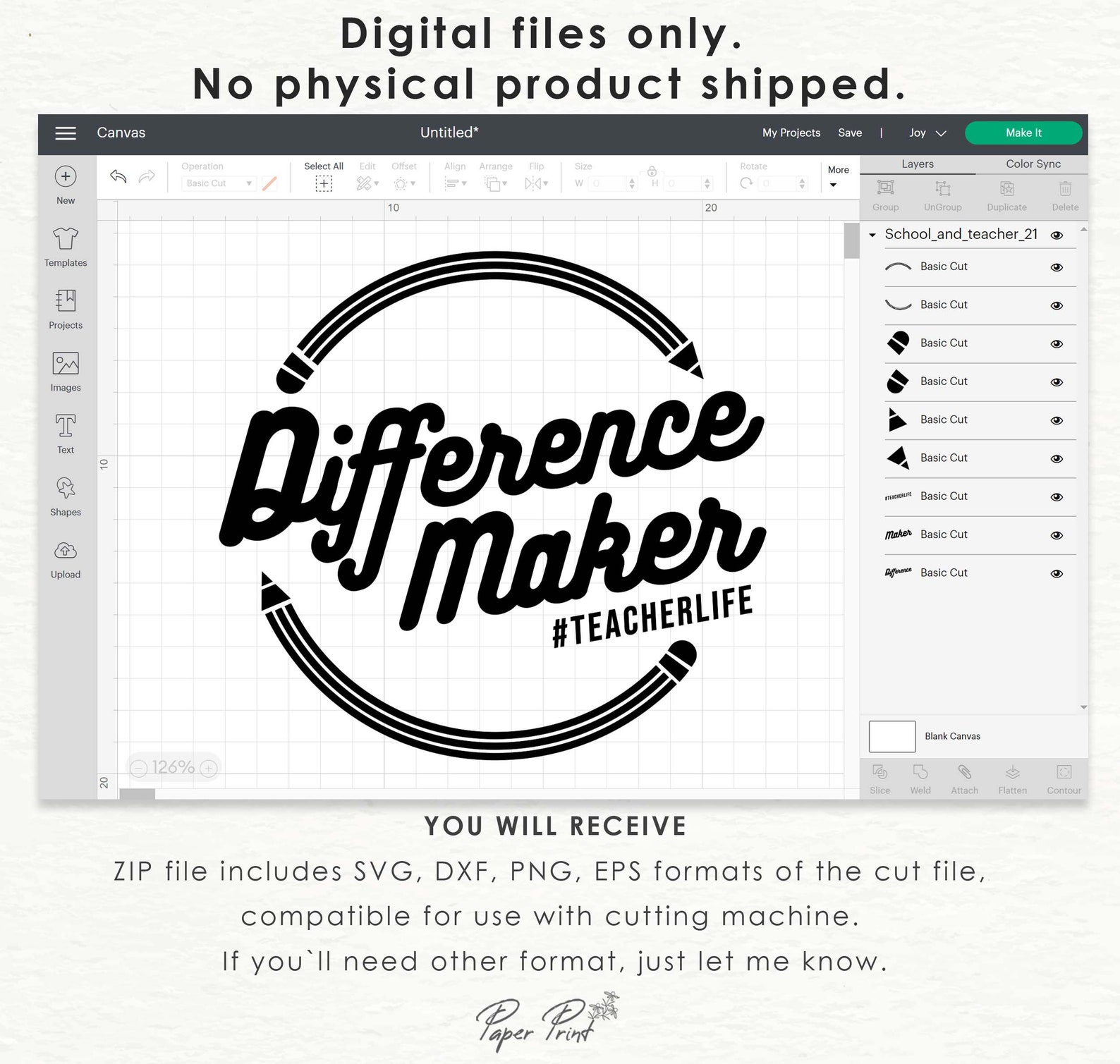 Difference Maker SVG PNG Teacher Life SVG Teacher | Etsy