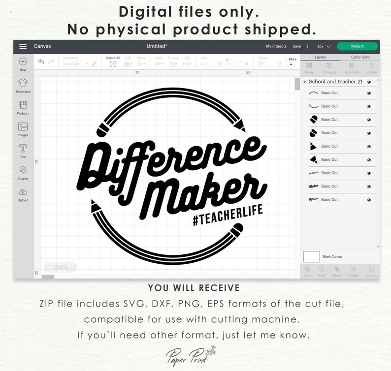 Difference Maker SVG PNG Teacher Life SVG Teacher | Etsy