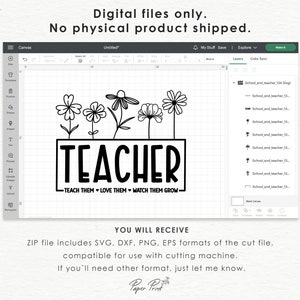 Teacher Png Svg, Gifts for Teacher Svg, Funny Teacher Shirt Svg, Love ...