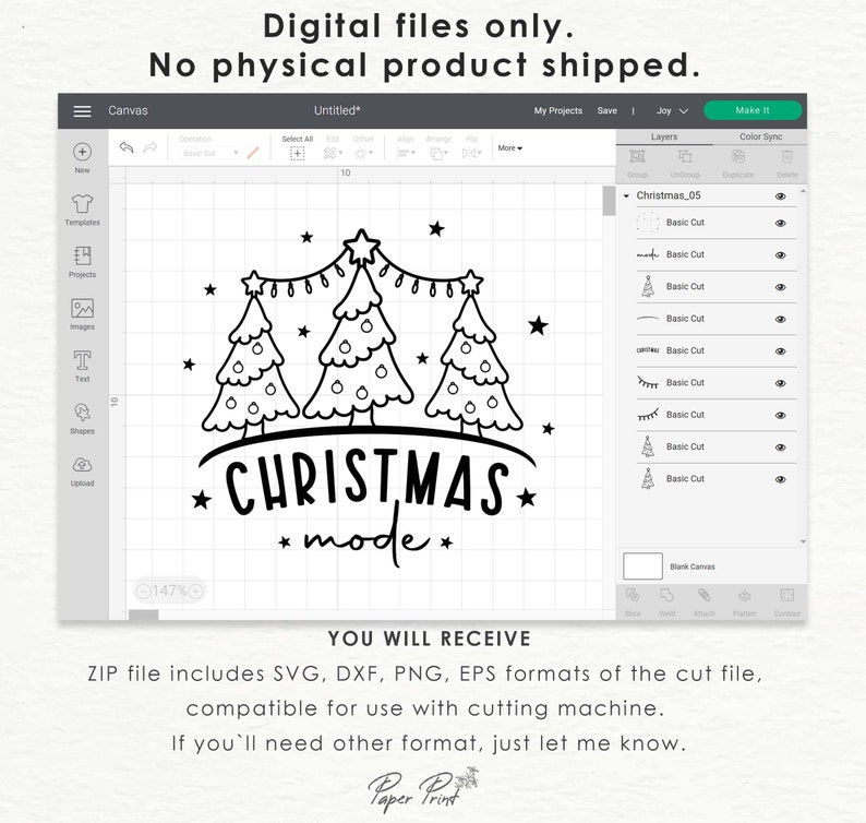 Christmas Mode, Shirt Design Cut Files SVG (png, Dxf, Eps, Jpg) - Etsy