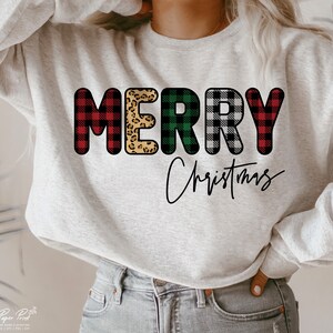 Merry Christmas Buffalo Plaid SVG PNG, Vintage Jumper Cut File (digital ...