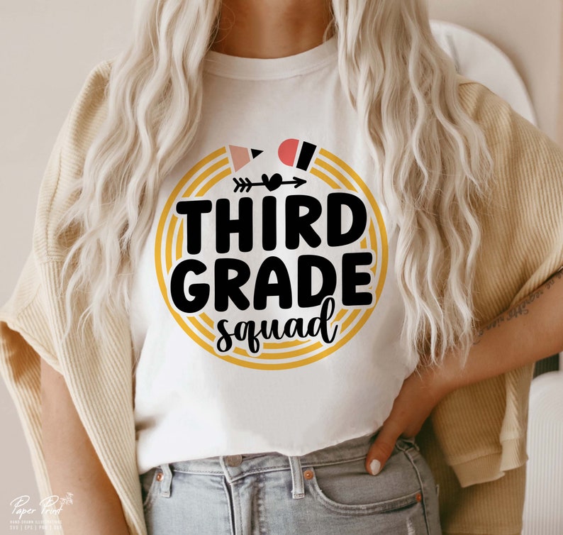 3rd Grade Svg, Third Grade Squad Svg, Back to School Svg, Teacher Svg ...