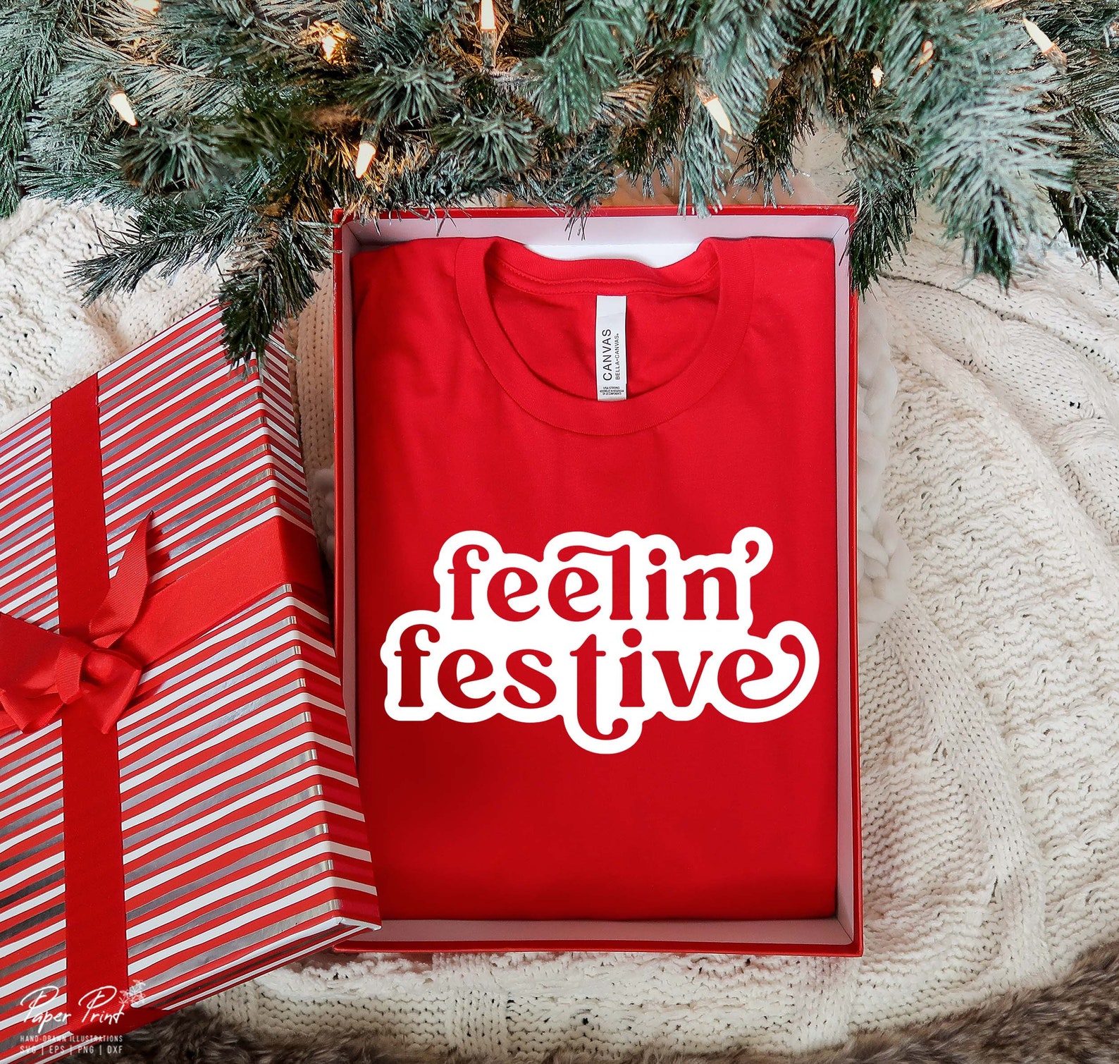 Feelin' Festive Svg Christmas SVG Christmas Shirt SVG | Etsy