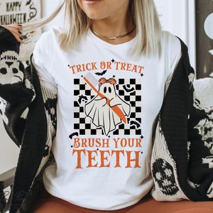 Trick or Treat Brush Your Teeth Png, Halloween Dentist Png, Retro ...