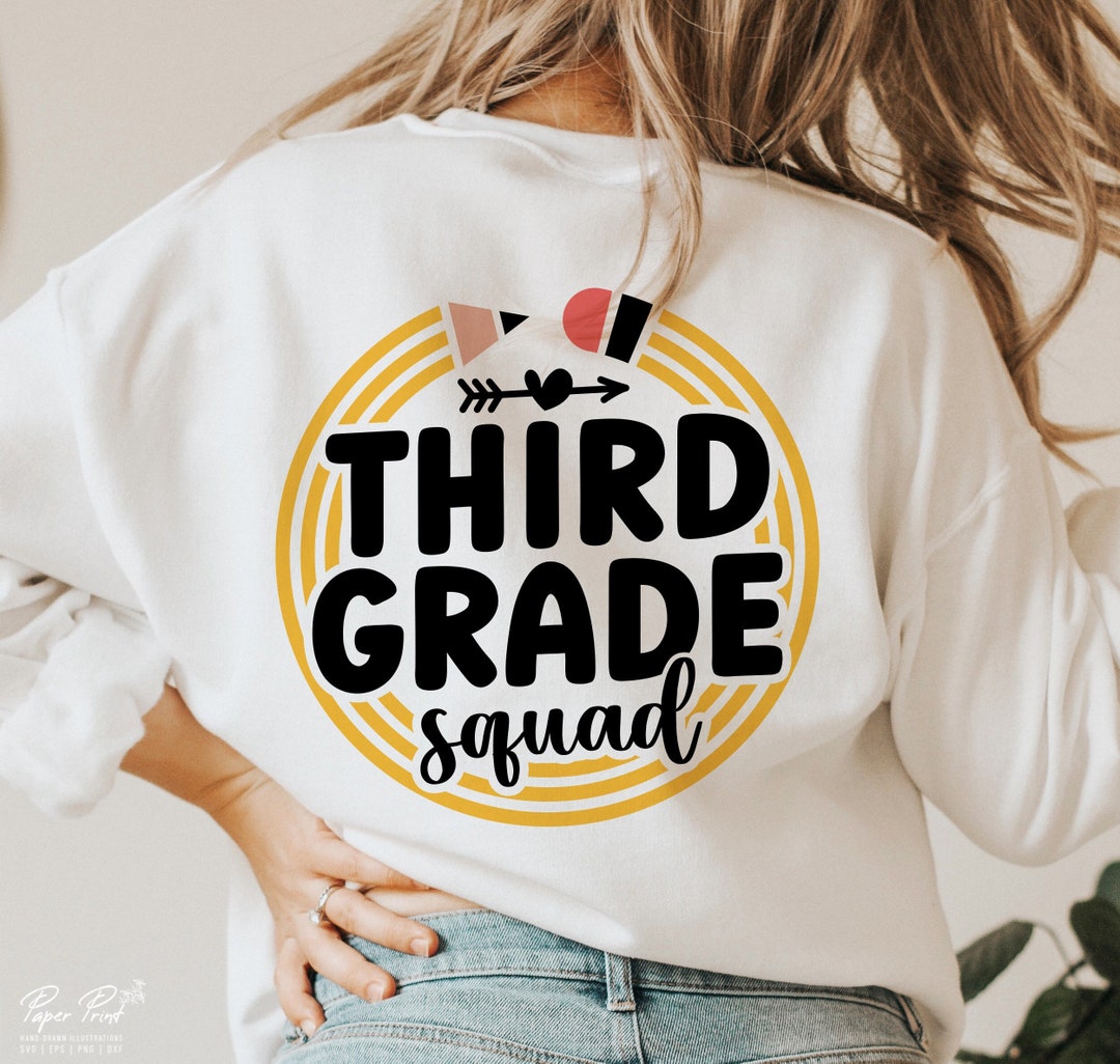 3rd Grade Svg, Third Grade Squad Svg, Back to School Svg, Teacher Svg ...