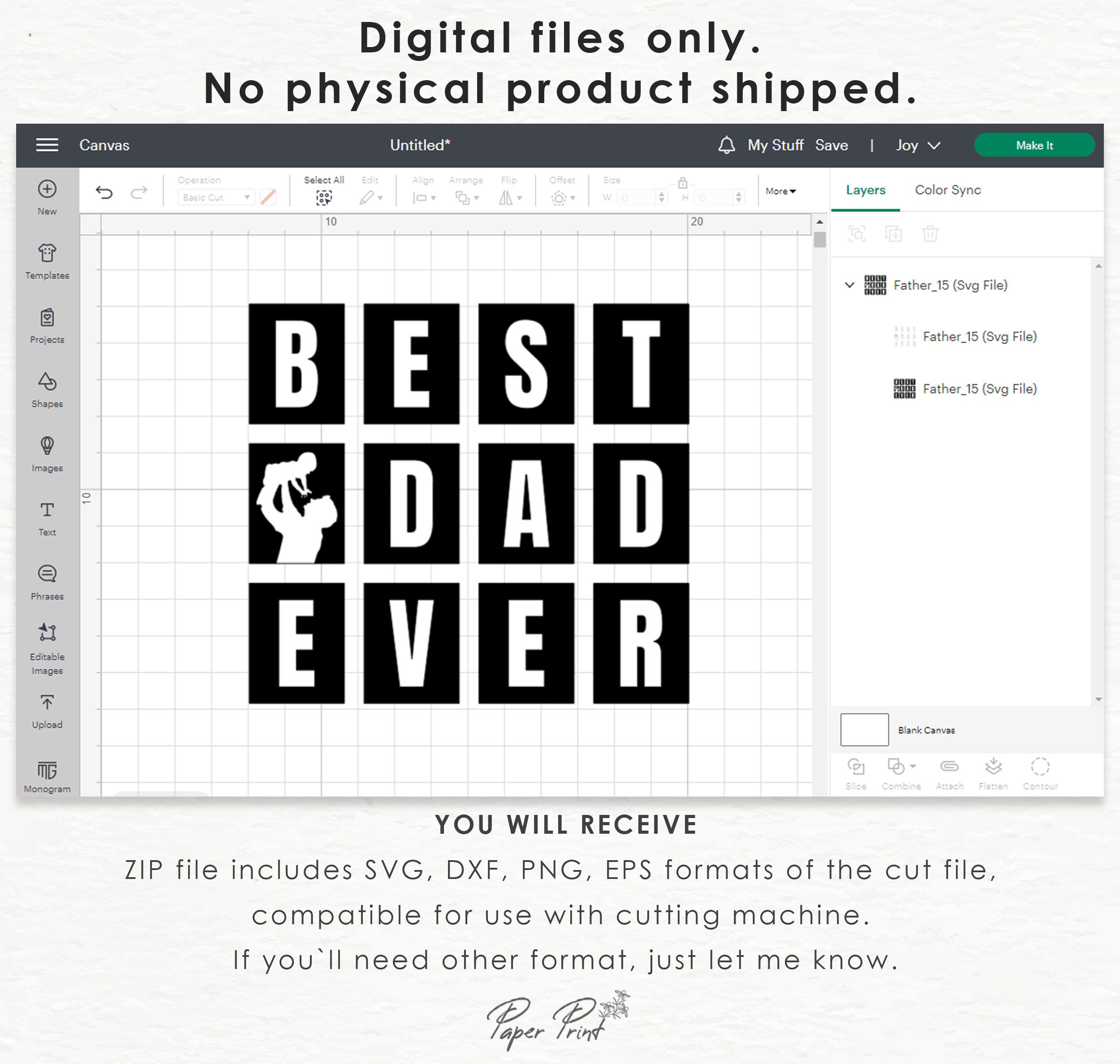 Best Dad Ever SVG, Funny Father's Day Shirt, Cricut Cut Files (digital ...