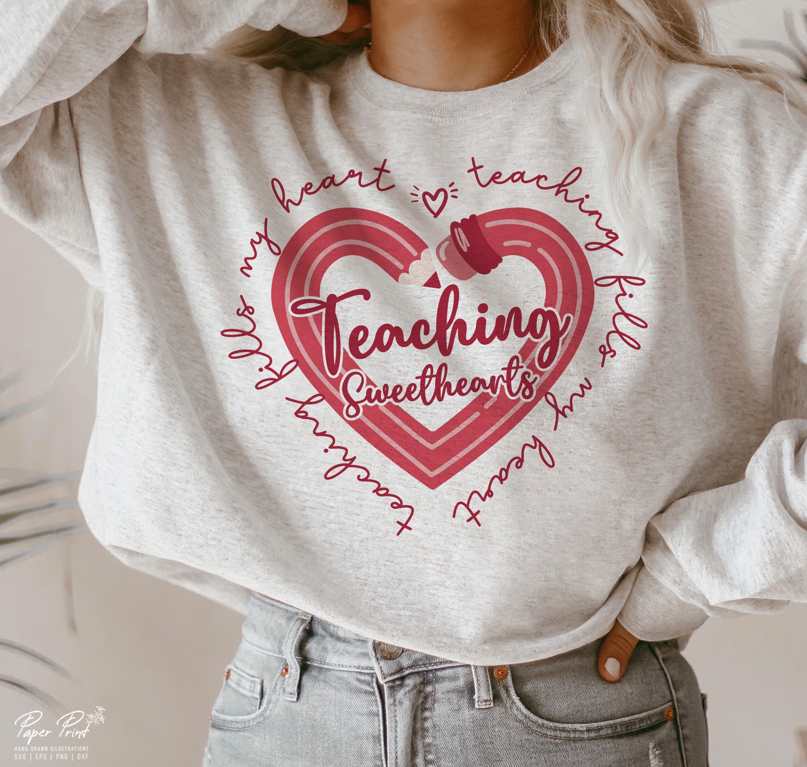 Teaching Sweethearts PNG SVG, Valentines Day PNG, Teacher Valentine Svg ...