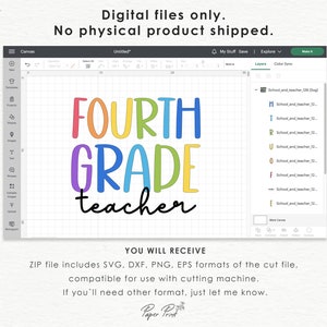 4th Grade Teacher Svg, Fourth Grade Teacher Svg, Back to School Svg ...