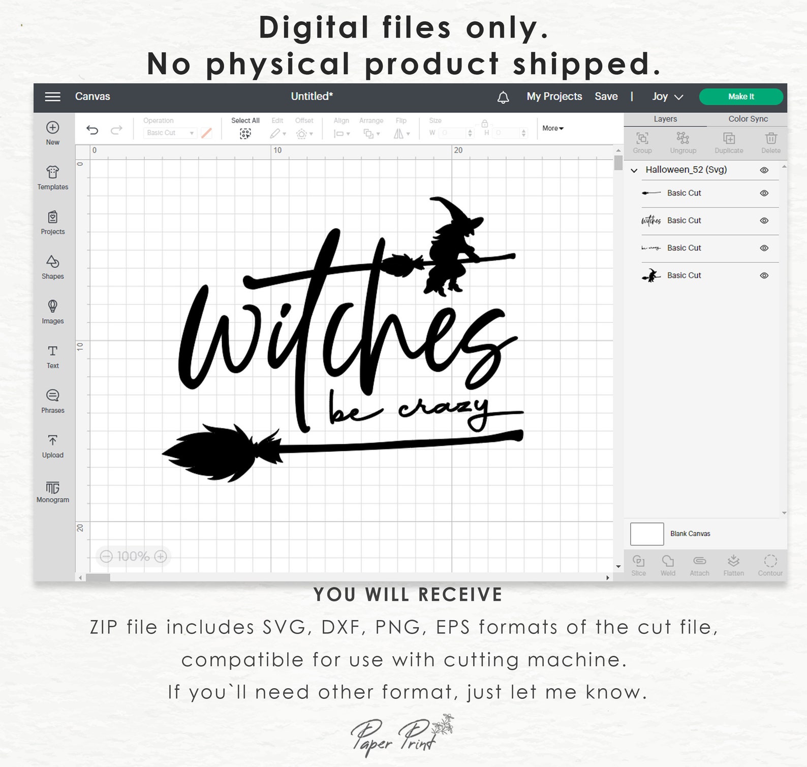 Witches Be Crazy Svg, Funny Halloween Witch Shirt Design (digital ...