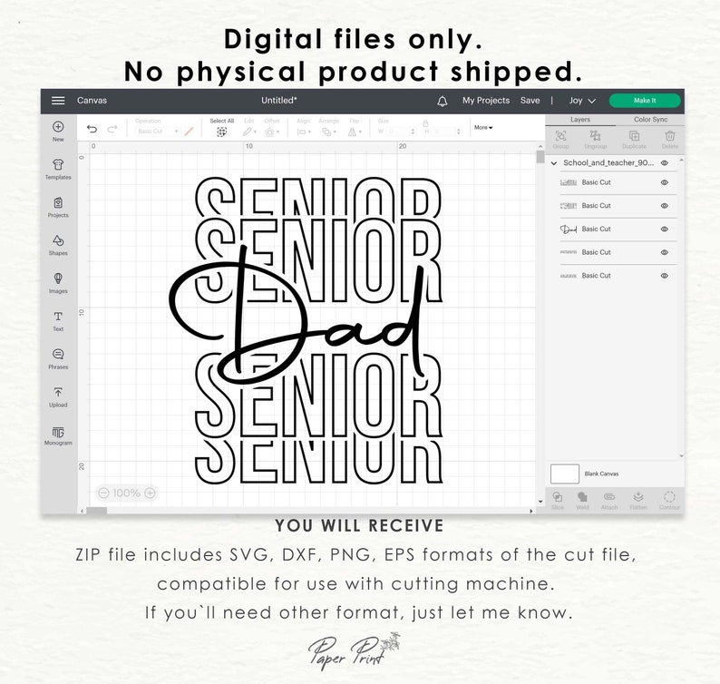 Senior Dad SVG, Graduation Shirt Design, Cricut Cut Files (digital ...