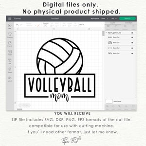 Volleyball Mom SVG, Sports Gift for Mom, Cricut Cut Files (digital ...