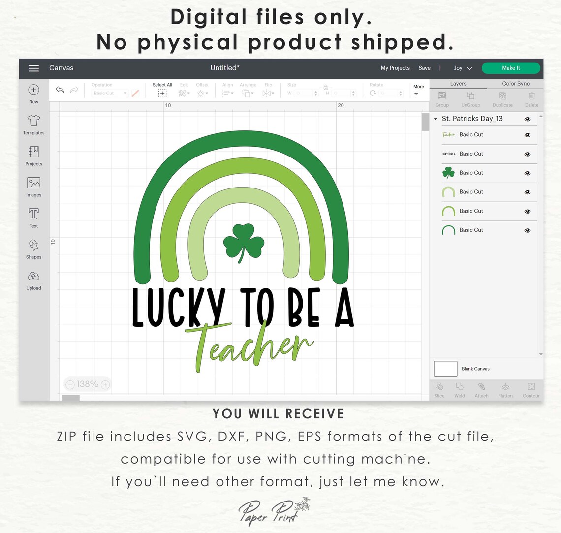 Lucky to Be a Teacher SVG PNG Lucky Svg Lucky Rainbow - Etsy