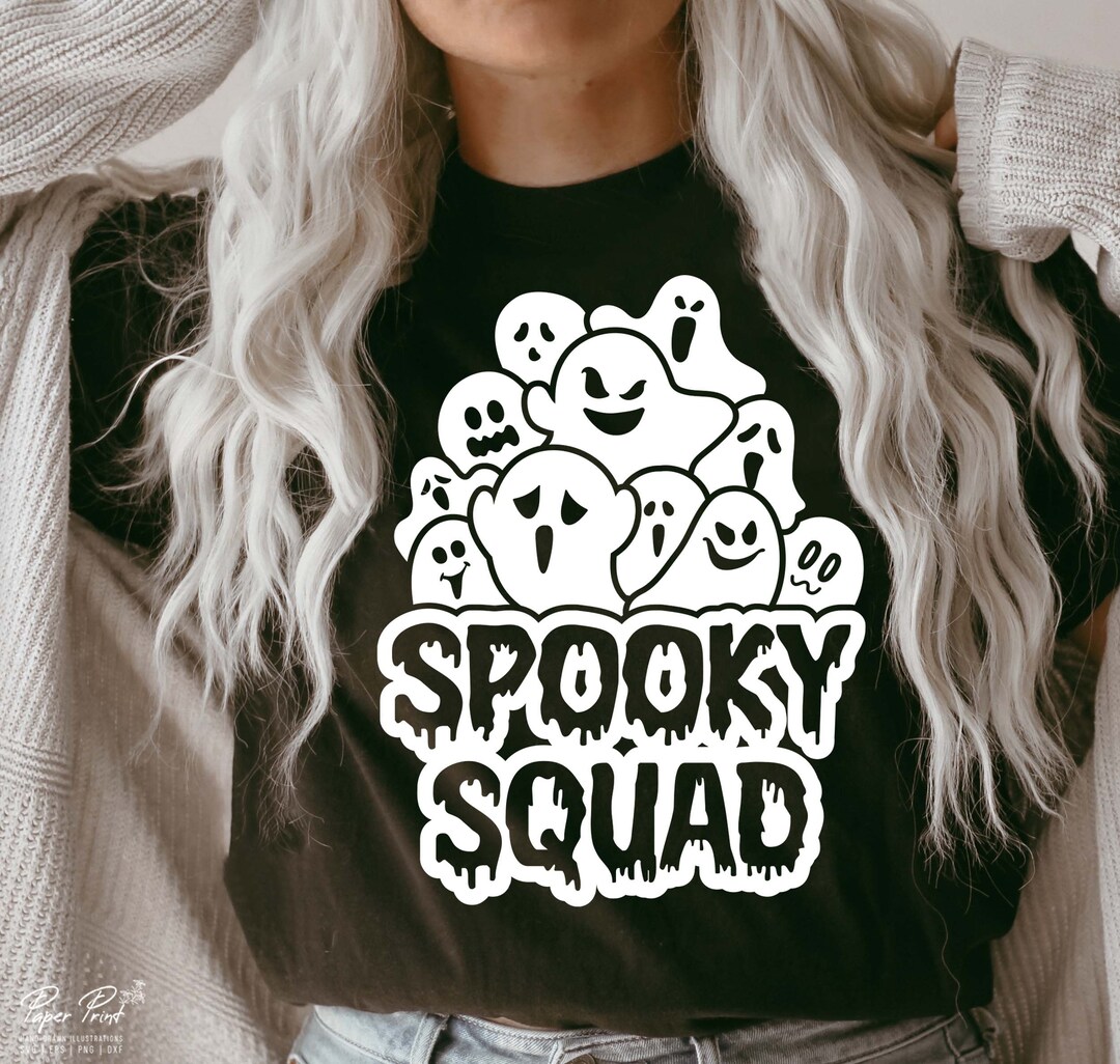 Spooky Squad Halloween Ghost SVG PNG, Family Shirts, Cricut Cut Files ...