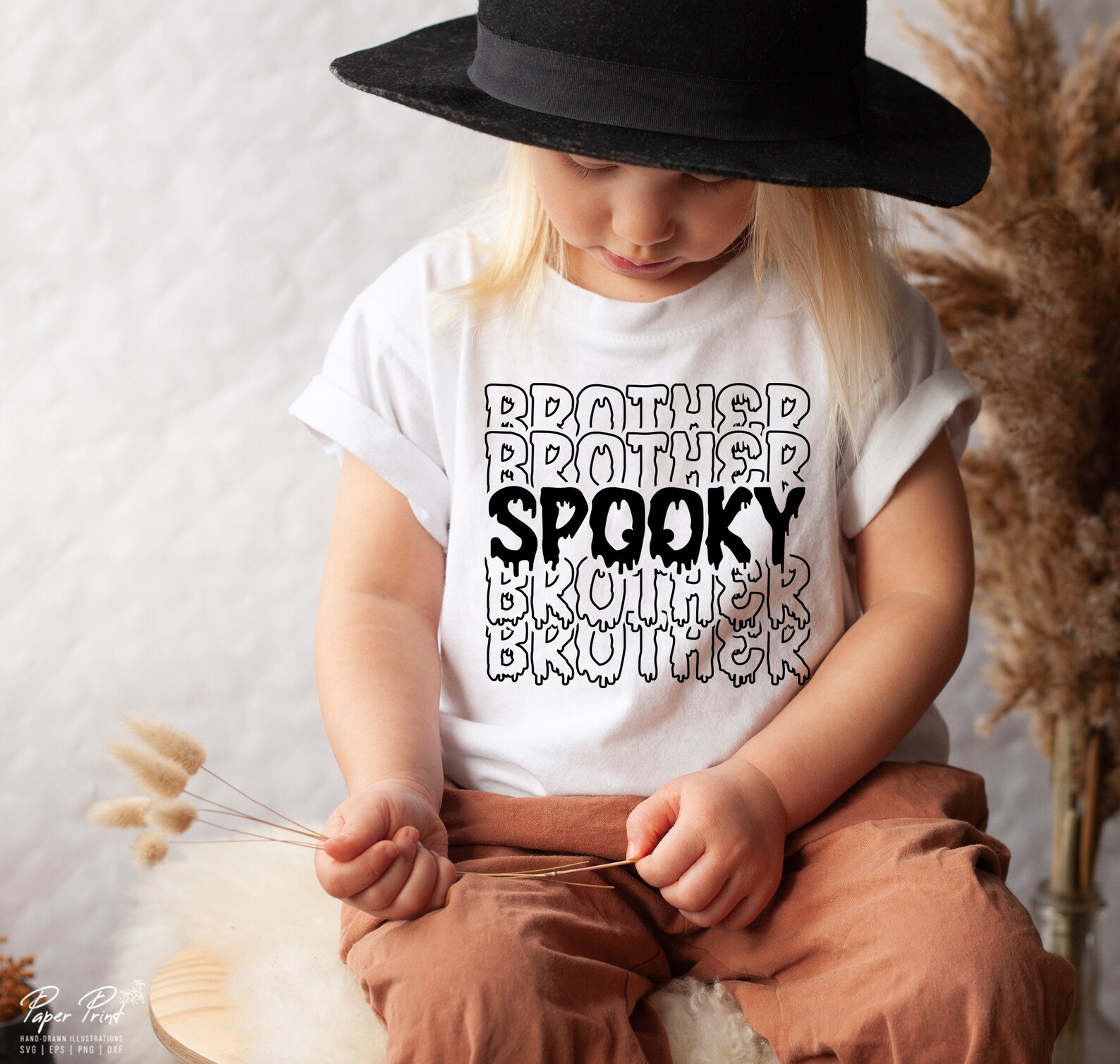 Spooky Brother Halloween Shirt SVG, PNG, DXF Cut Files - Etsy