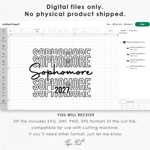 Sophomore 2027 Svg, High School Svg, Sophomore Class Svg, Back to ...