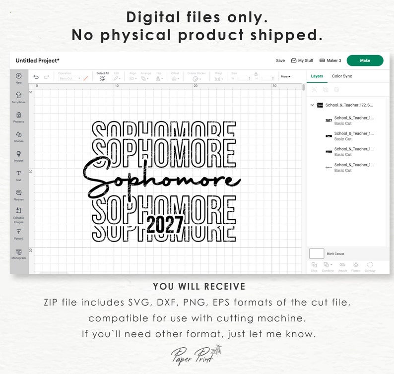 Sophomore 2027 SVG, High School Class Design (digital Files) - Etsy