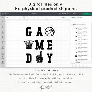 Gameday Basketball SVG, Shirt Cut Files Cricut - Etsy
