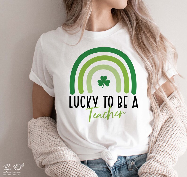 Lucky to Be a Teacher SVG PNG Lucky Svg Lucky Rainbow - Etsy