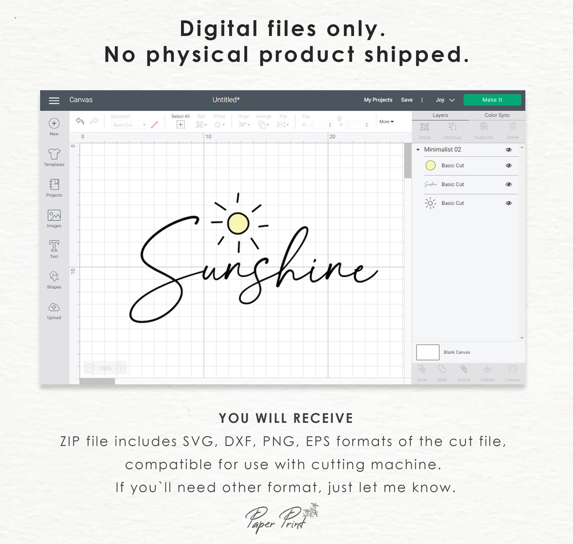 Sunshine SVG, Summer Sun Design, Cricut Silhouette Cut File (digital ...