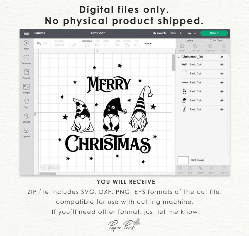 Christmas Gnome SVG, Merry Christmas Coffee Mug Design (digital Files ...