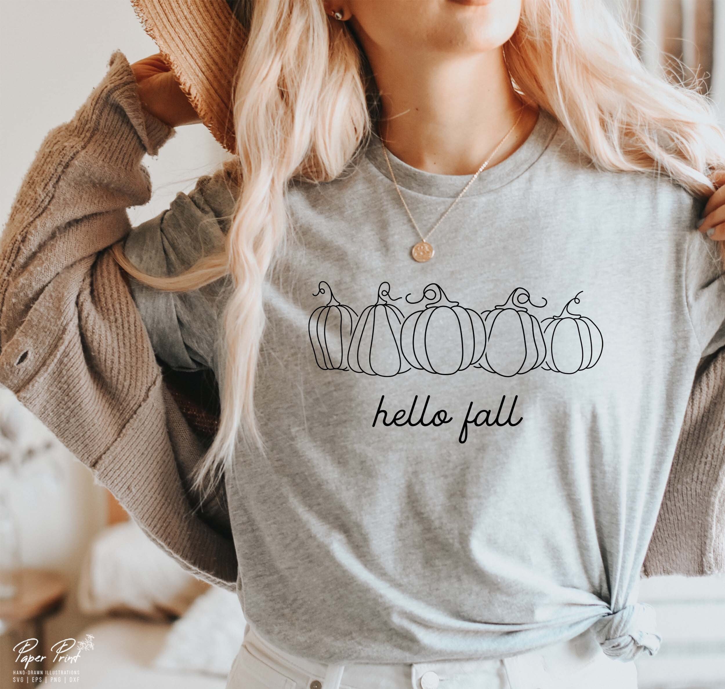 Hello Fall Svg Fall Pumpkin Svg Thanksgiving Svg Autumn - Etsy