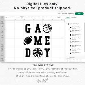 Gameday Football Svg, Gameday Basketball Svg, College Cheer Mom Svg ...