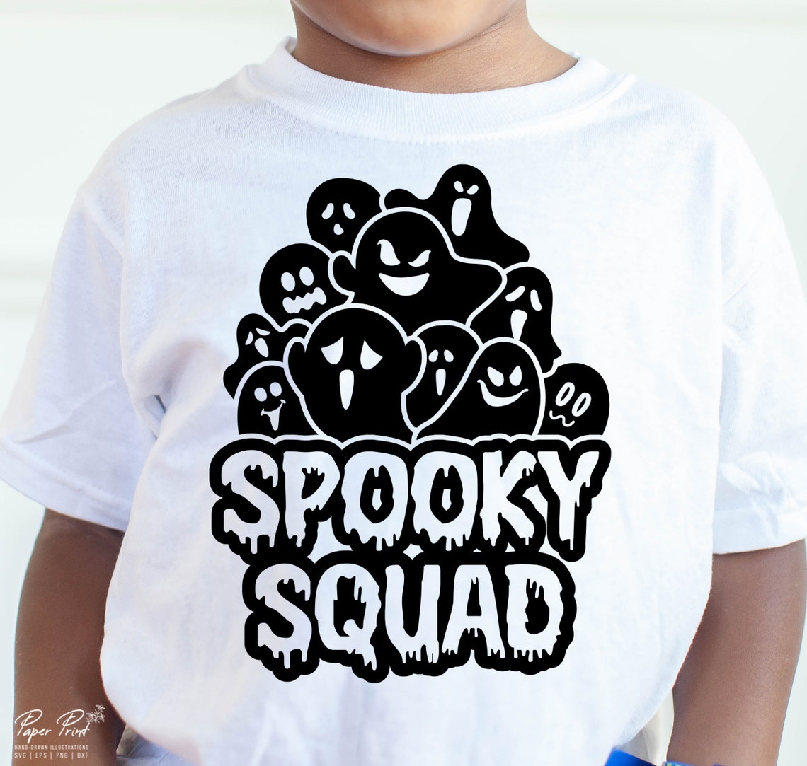 Spooky Squad Halloween Ghost SVG PNG, Family Shirts, Cricut Cut Files ...