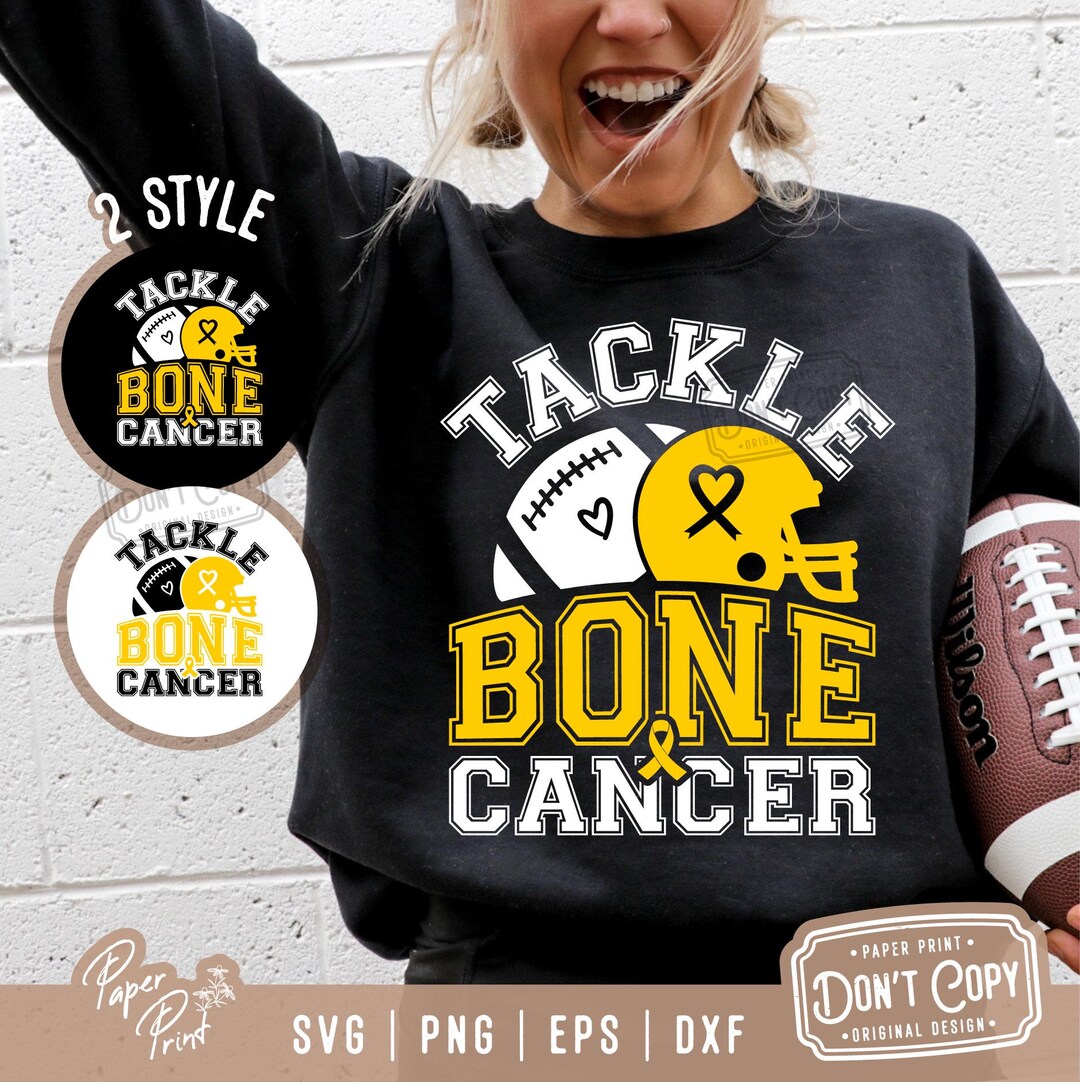 Bone Cancer Awareness SVG PNG, Tackle Bone Cancer Football Svg, in July ...