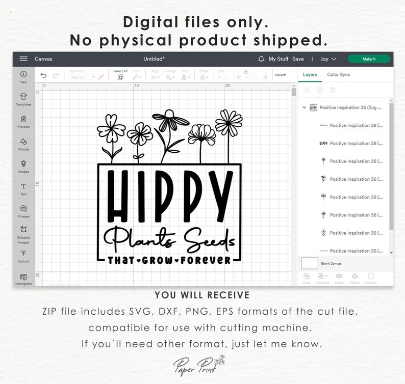 Hippy Flower Power SVG, Wildflowers Plant Design (digital Files) - Etsy