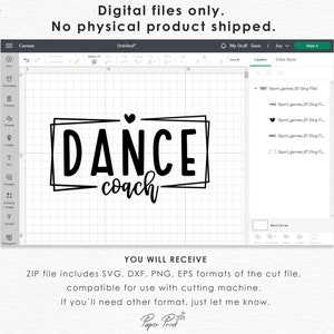 Dance Coach SVG, Dance Lover SVG, Cheer Coach SVG, Coach Shirt Svg ...