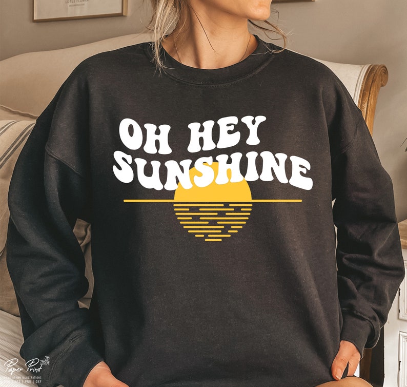Oh Hey Sunshine SVG PNG Groovy Wavy Retro SVG Be the - Etsy
