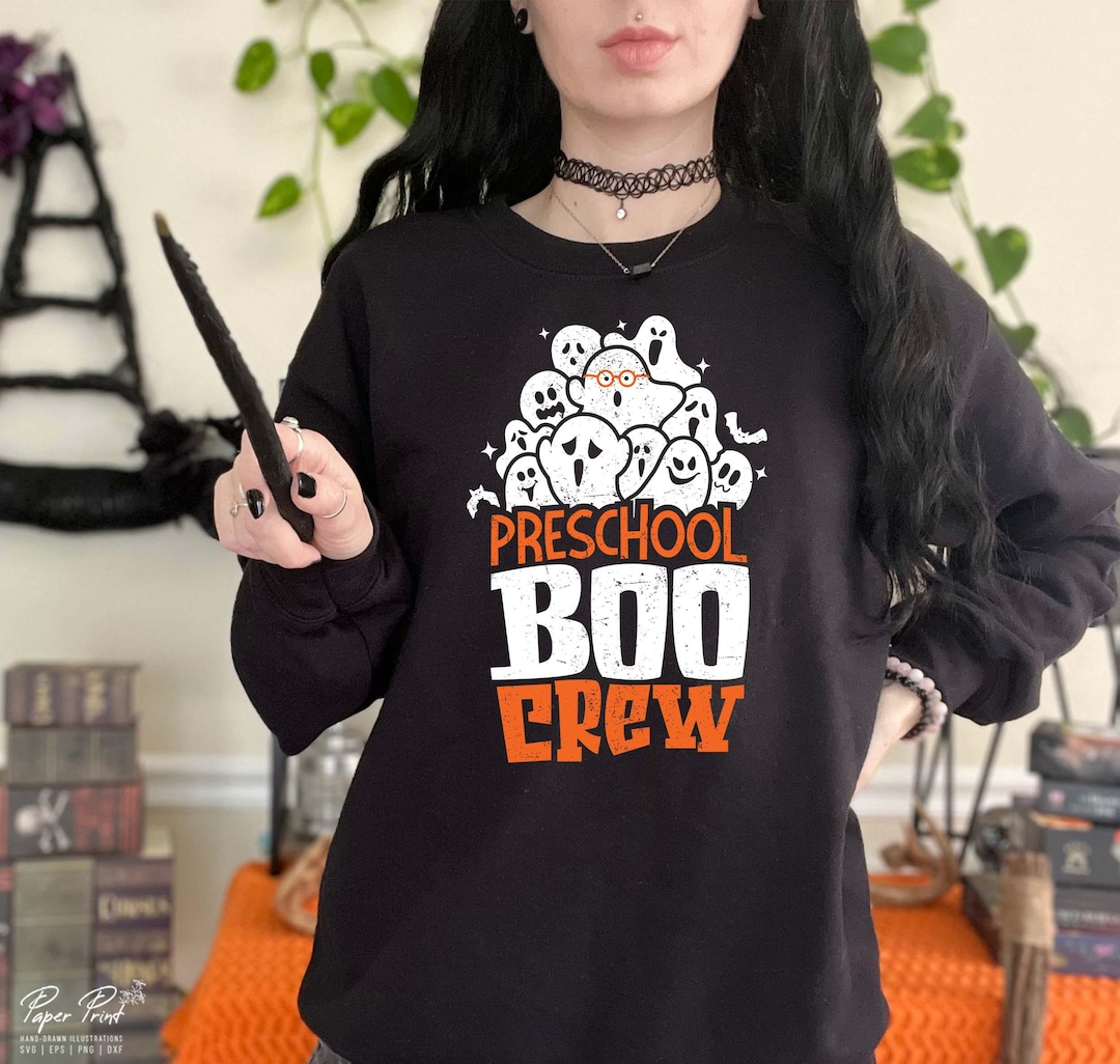 Preschool Boo Crew SVG PNG, Halloween Preschool Teacher Shirts Svg, Pre ...