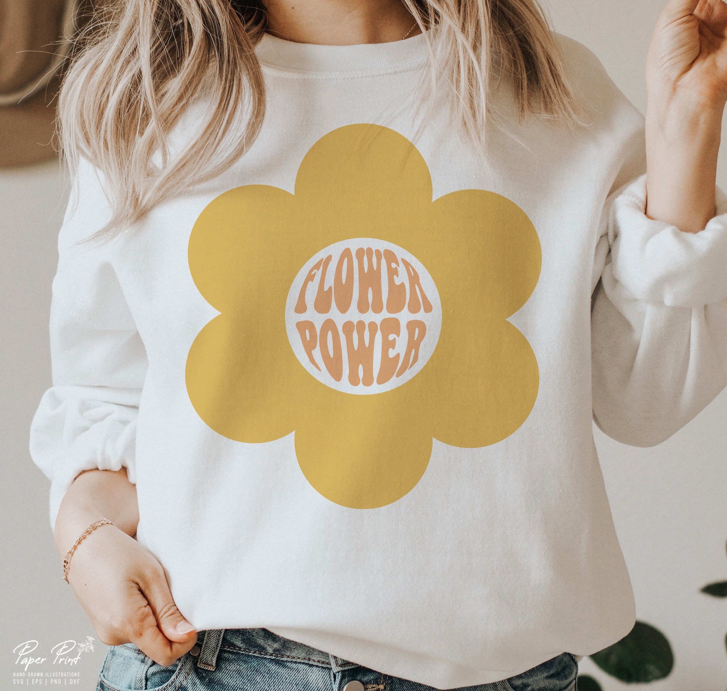 Flower Power SVG PNG Groovy Flower SVG Flower Child Svg | Etsy