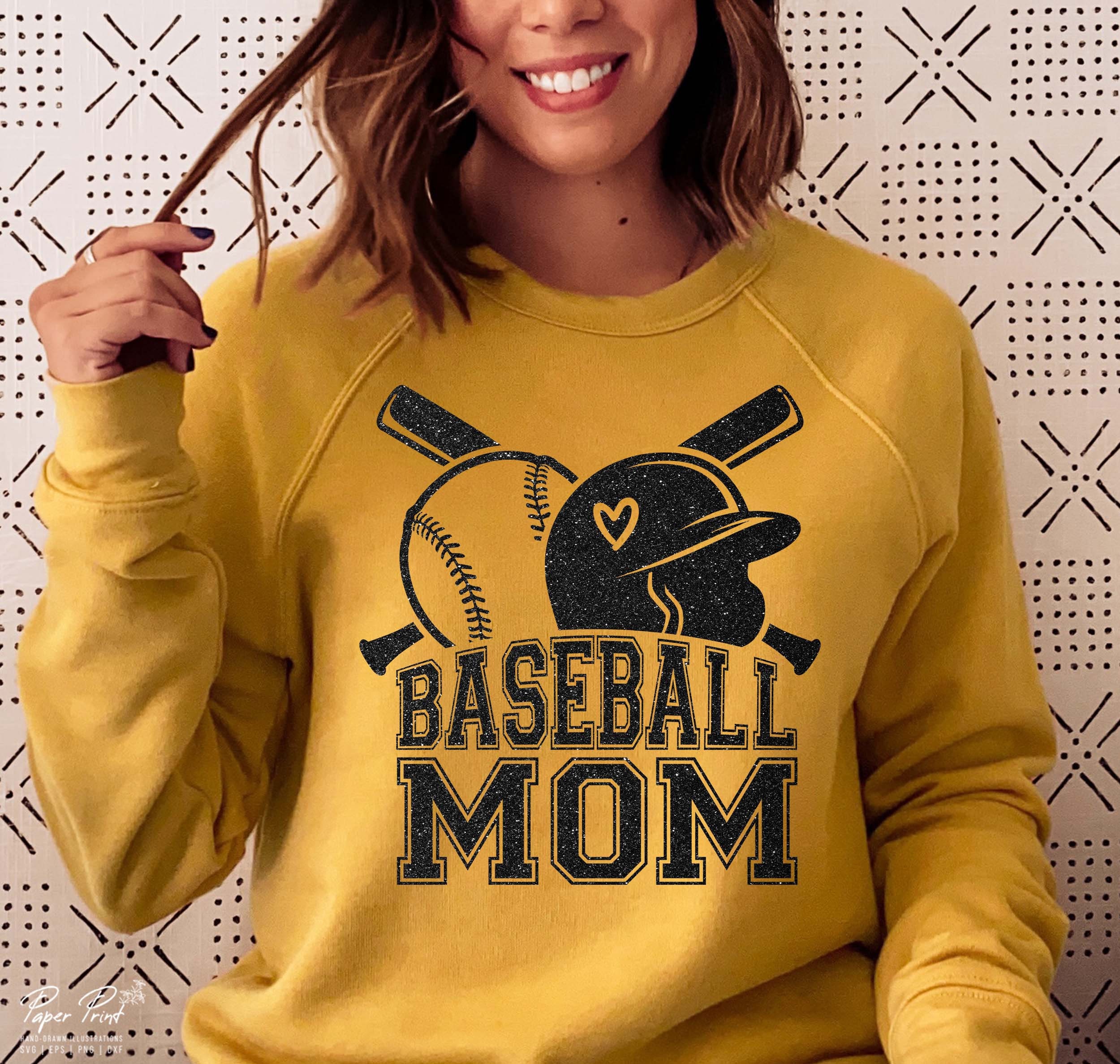 Baseball Mom SVG, Glitter Sports Design (digital Download) - Etsy