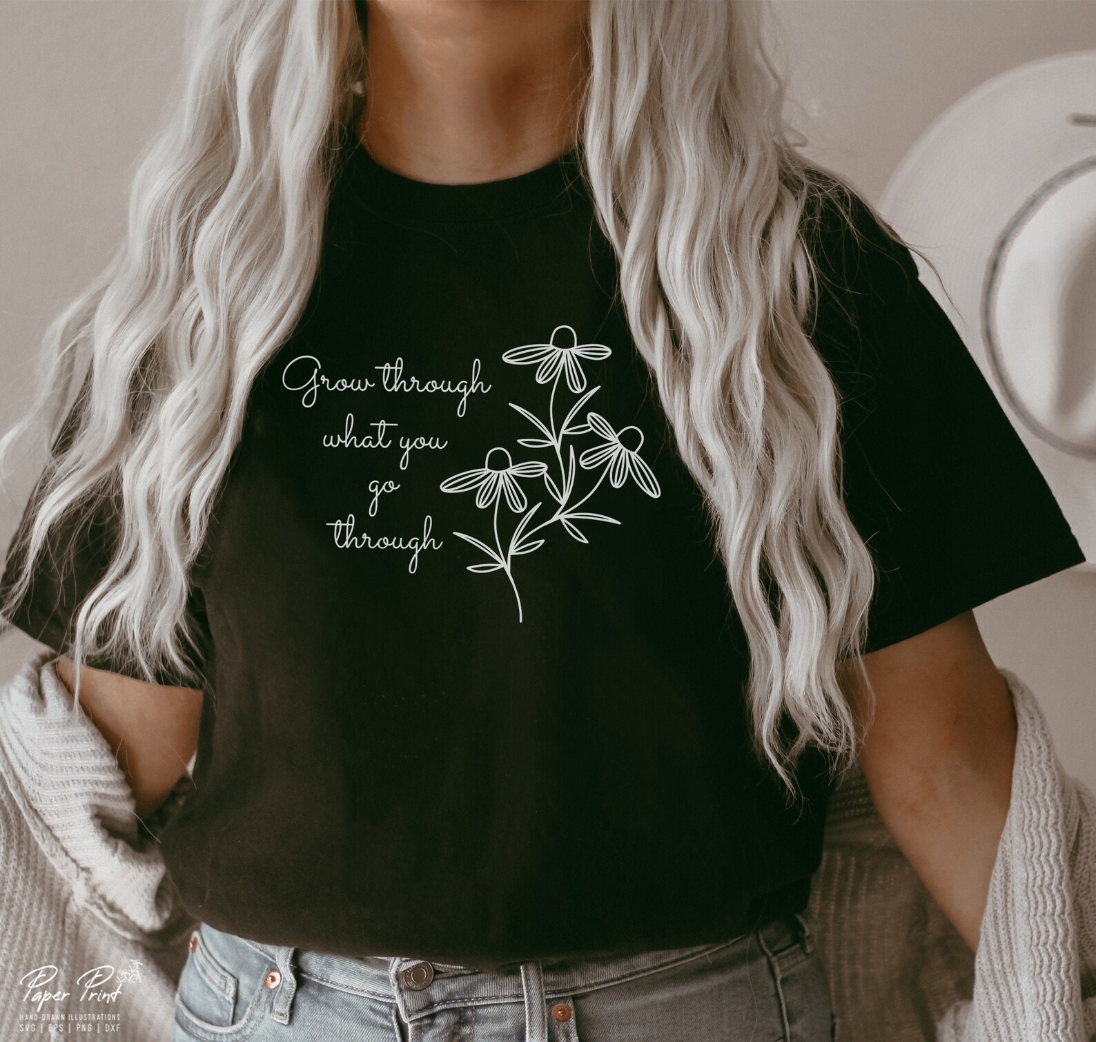 Grow Through What You Go Through Svg Women Shirt Svg Plant | Etsy