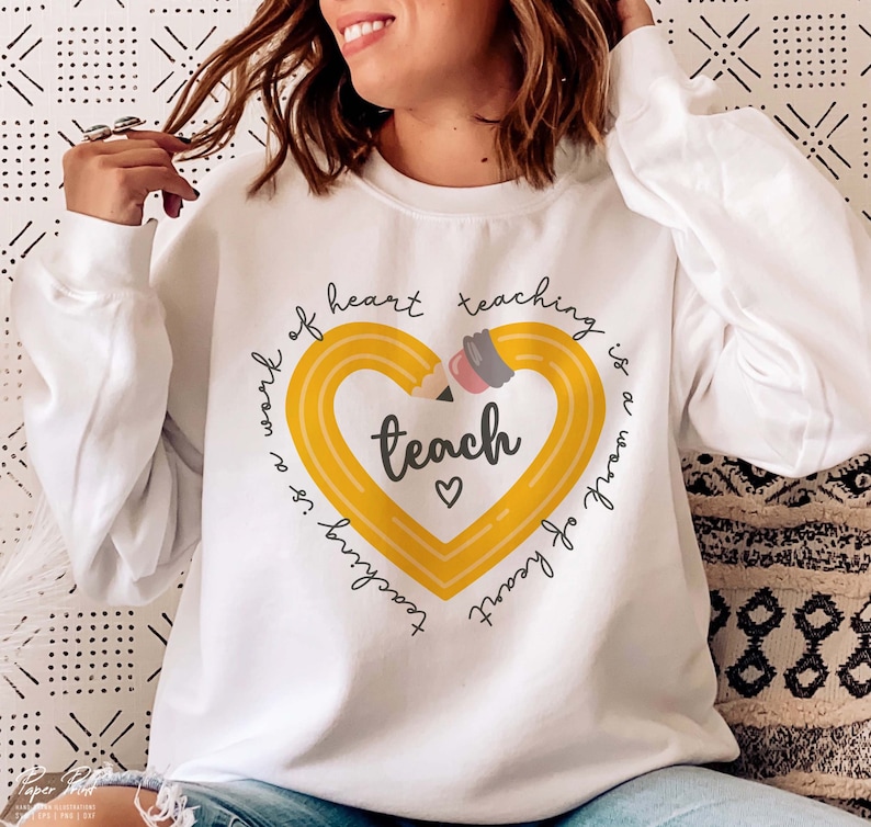 Teach Teaching is a Work of Heart PNG, Teacher PNG, Gifts for Teacher ...
