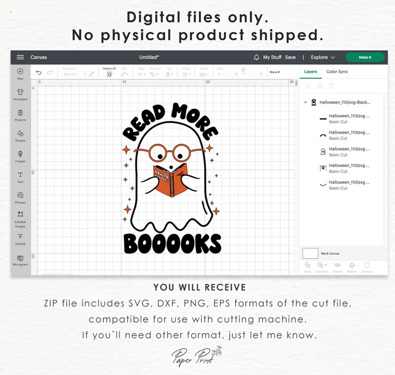 Read More Books PNG SVG, Ghost Books Svg, Booooks Svg, Halloween ...