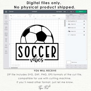 Soccer Vibes SVG, Mom Shirt Cut File (digital Download) - Etsy