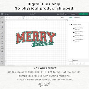 Merry Christmas Varsity Svg, Merry Christmas Varsity Png, Christmas ...