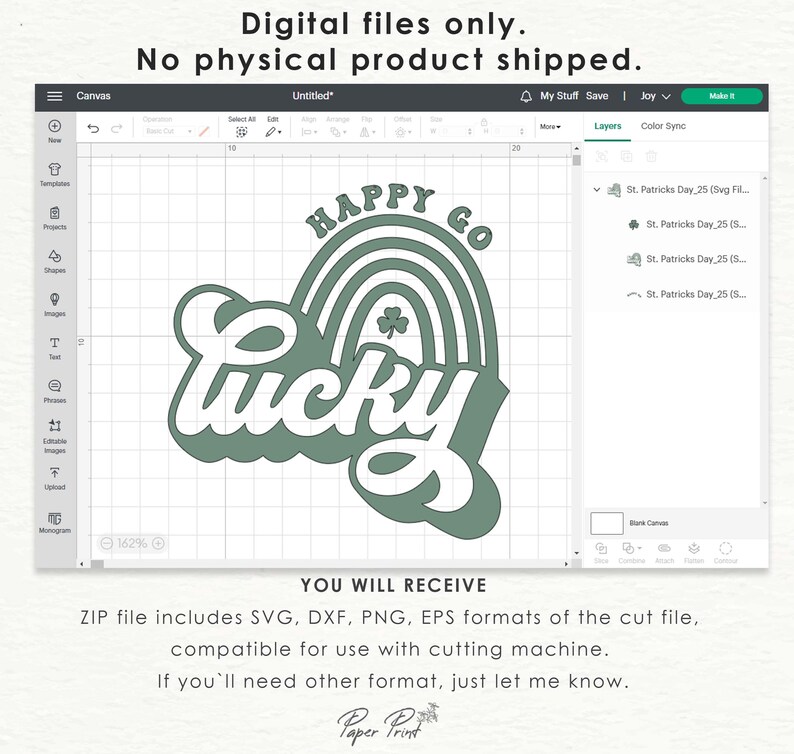 Happy Go Lucky Rainbow SVG, St Patricks Day Shirt Design (digital Files ...