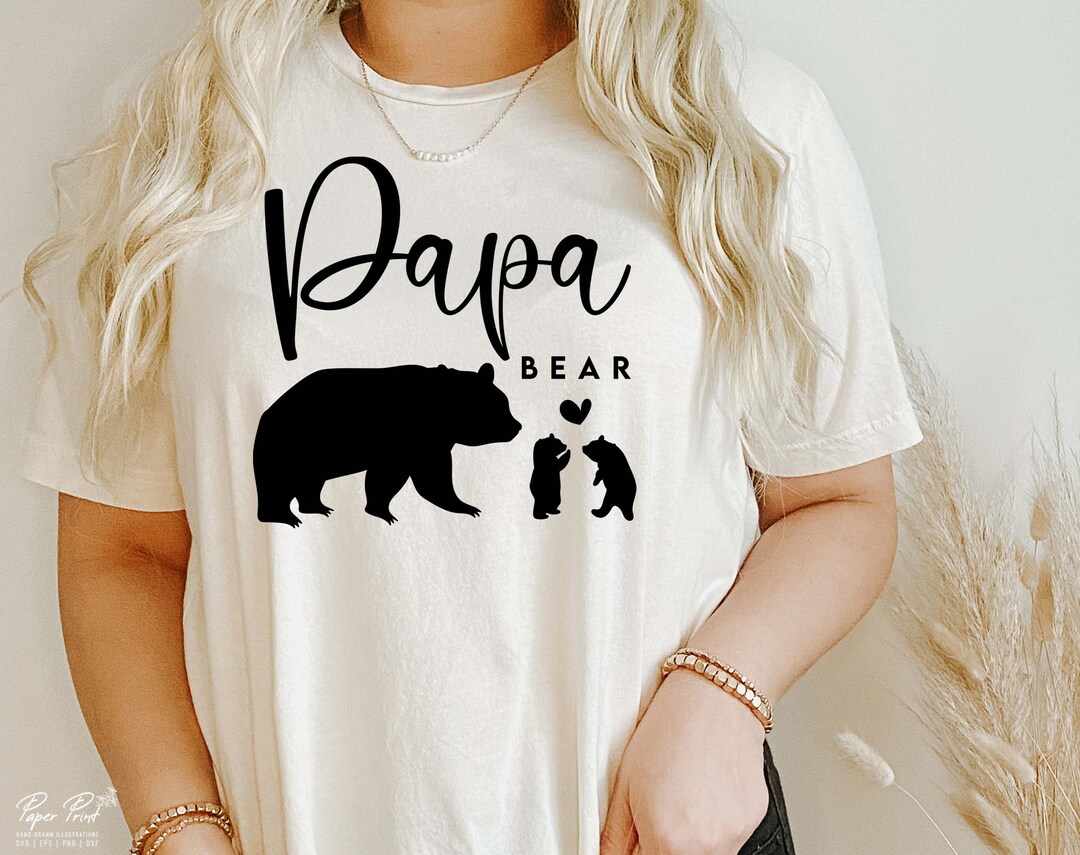 Papa Bear SVG, Fathers Day, Family Bears Silhouette (digital Download ...