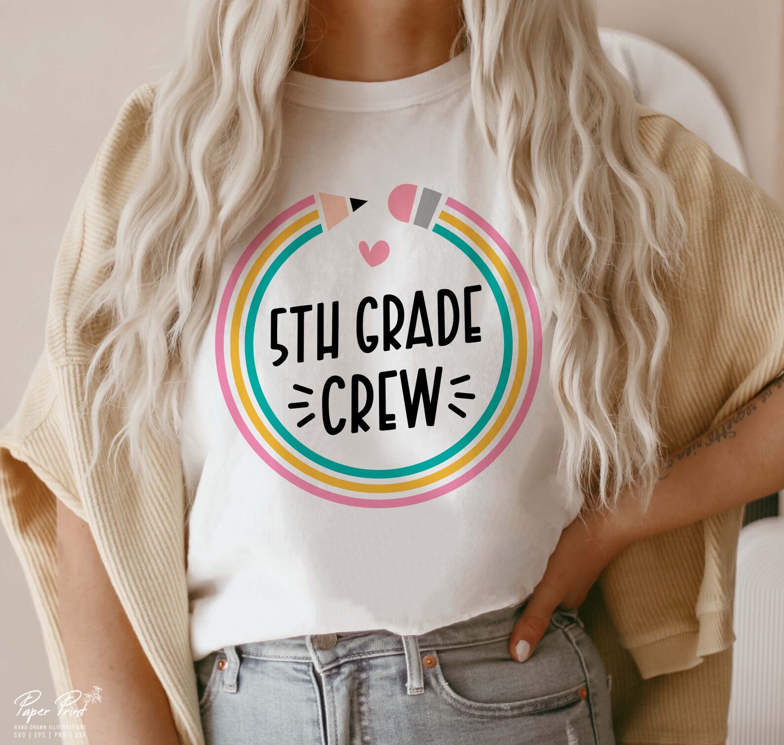 5th Grade Crew SVG PNG 5th Grade Teacher Svg Back to School - Etsy