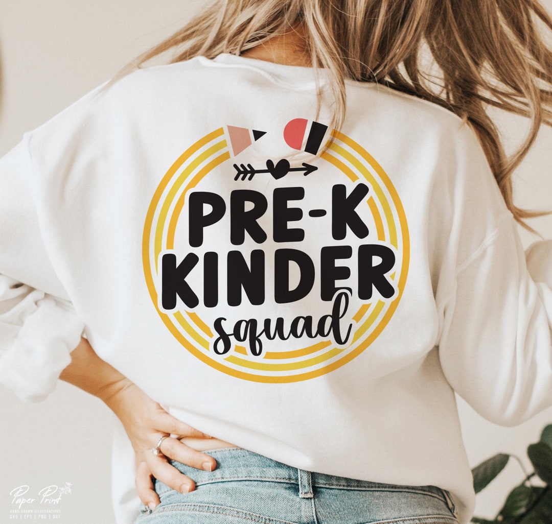 Pre-k Kinder Squad SVG PNG, Preschool Crew SVG, Kindergarten Teacher ...