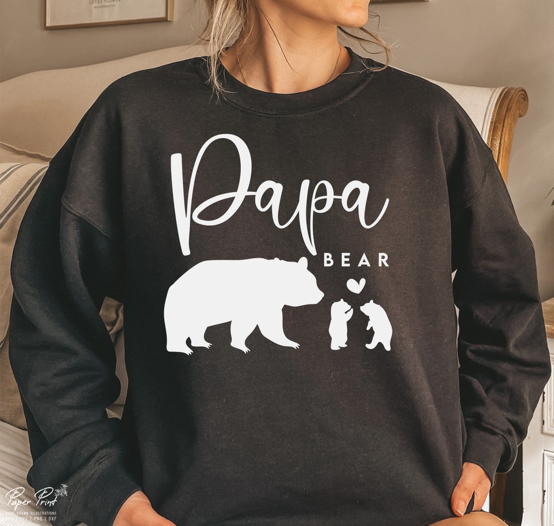 Papa Bear SVG, Fathers Day, Family Bears Silhouette (digital Download ...
