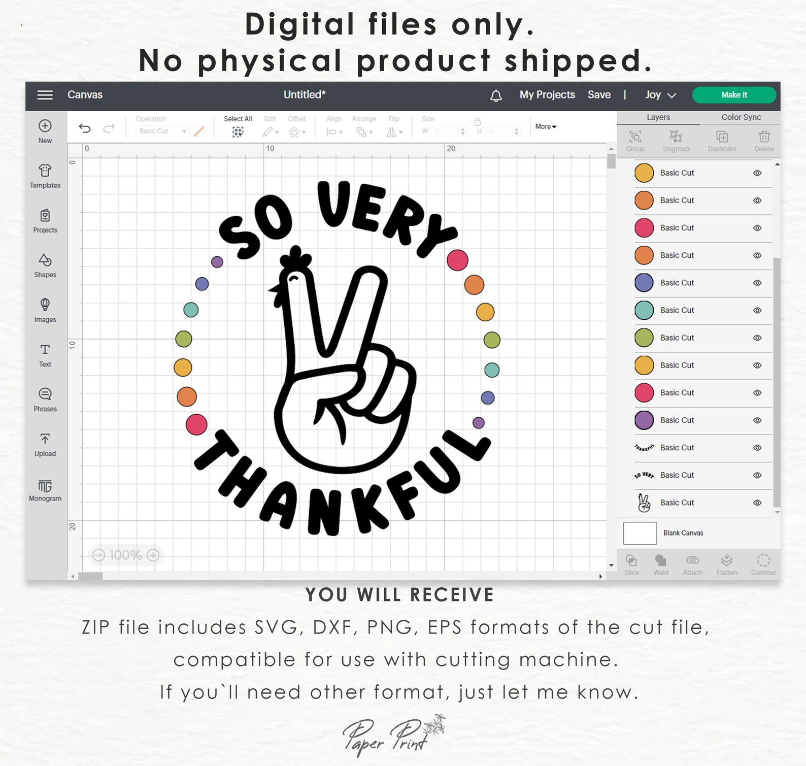Thanksgiving Turkey Peace Sign SVG, Thankful Fall Shirt File (digital ...